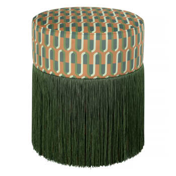 Pouf de rangement rond en velours jaune fabriqué en Italie 60x49 cm ...