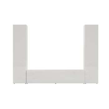 Parete Attrezzata Effetto Legno Bianco Lucido 260x30x180 cm Maruska ...