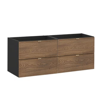 Meuble sous-vasque stratifiés beige noir Gaia | Maisons du Monde