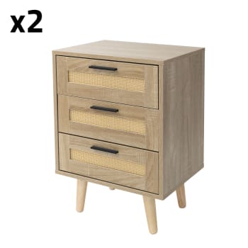 Comodini in legno con un cassetti marrone 50x40cm Bali | Maisons du Monde