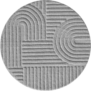 Tappeto tondo taftato pelo raso (15mm) bianco 80 D Villa rosso ...