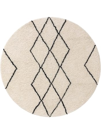 Tappeto tondo taftato pelo raso (15mm) bianco 80 D Villa rosso ...