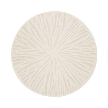 Tapis rond design avec effet relief blanc 160 x 160 Cleo | Maisons du Monde