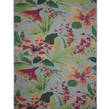 Outdoor-Jacquard-Webteppich mit mehrfarbigem Tropenmotiv, 160x230cm ...