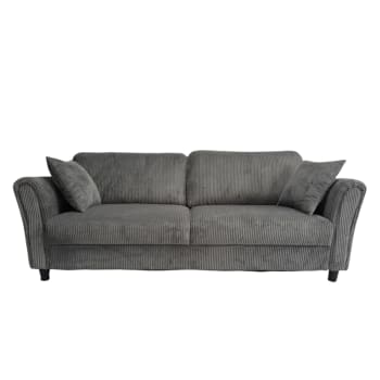 Canapé droit en tissu 4 places gris foncé Lucerne | Maisons du Monde