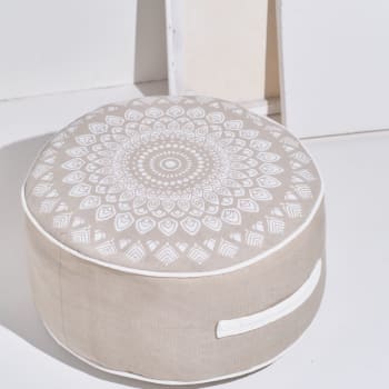 Pouf ivory 45x45x45 Bo | Maisons du Monde