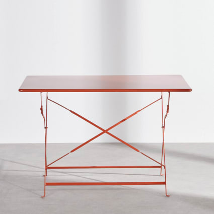 Opvouwbare tuintafel van terracotta staal voor 4 personen, L110 ...