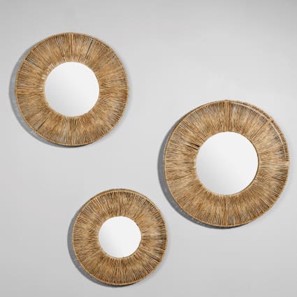 Set de 3 espejos redondos de yute trenzado Azena | Maisons du Monde