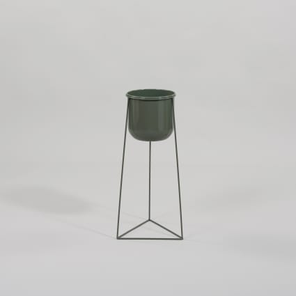 Cache-pot sur pied en fer forgé vert H57 | Maisons du Monde