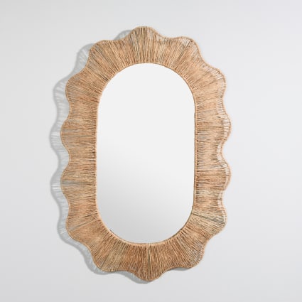 Espejo ondulado de yute trenzado 60x90 cm Adonis | Maisons du Monde