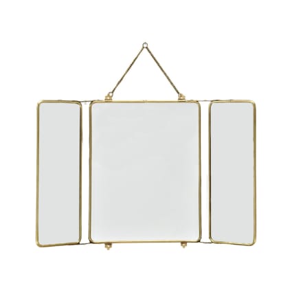 Friseurspiegel mit 3 Seiten aus Messing 87x55,5 cm, gold Chaumont ...