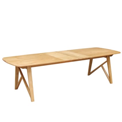 Table rectangulaire en chêne 2 rallonges 6/10 couverts beige Lucette ...