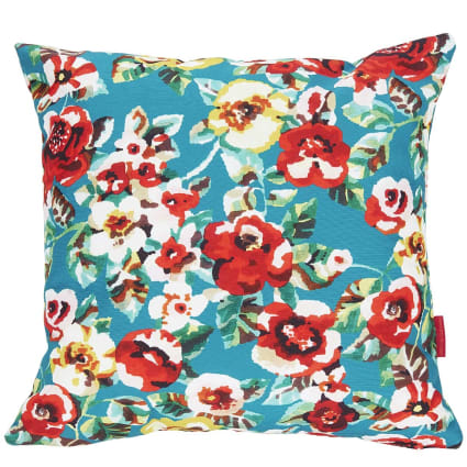 Housse de coussin extérieur 60x60 cm motif fleuri vert Rita | Maisons ...