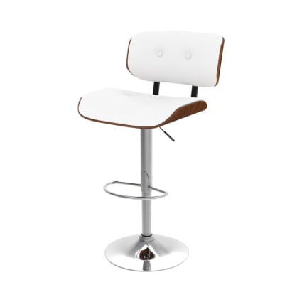 Silla de bar ajustable en PU blanco 65/86 cm Melchior | Maisons du Monde