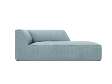 Méridienne droite 1 place en tissu velours côtelé bleu clair Ruby ...
