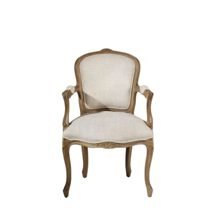 Sessel aus Hevea und Premium-Leinen Beige Louvre | Maisons du Monde