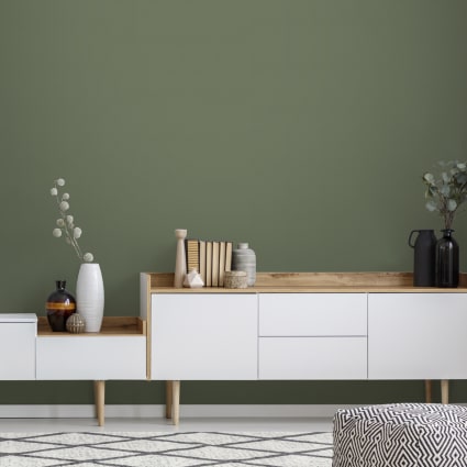 Papel pintado liso de color verde 1005x52cm Zen | Maisons du Monde