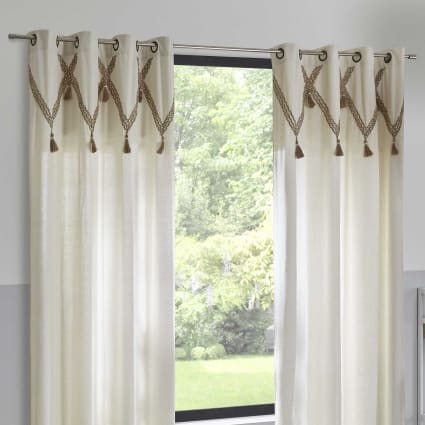 Rideau coton Beige 140 X 260 CARMEN | Maisons du Monde