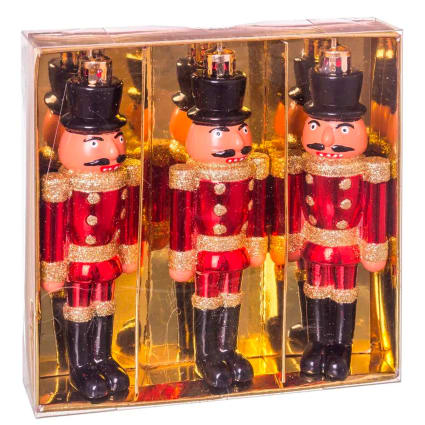 lot de 3 décorations de noël soldats rouges casse-noisette - 13cm ...