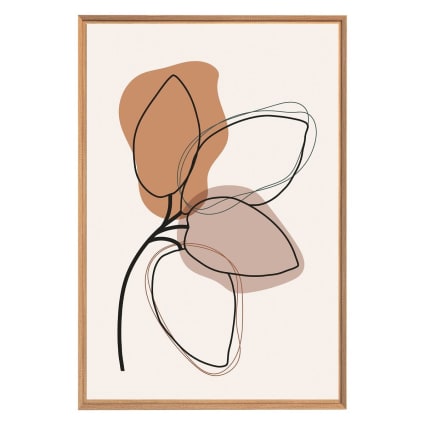 Tableau mural encadré illustration d'une fleur 65x97 Charme romantique ...
