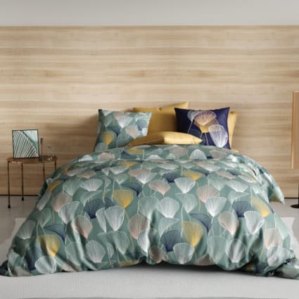 Parure de couette 100% coton 57 fils imprimée 240x220cm 2 taies Cottey ...