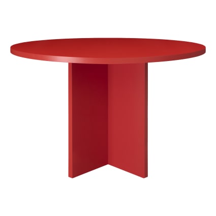 Table à manger en panneau stratifié de 3cm Rouge Flamme 120cm Blockie ...