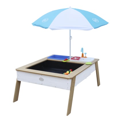 Mesa de juegos de arena y agua con fregadero, madera, marrón/blanco ...