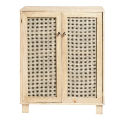 Meuble à chaussures bois et rotin beige 120 cm Haydé | Maisons du Monde