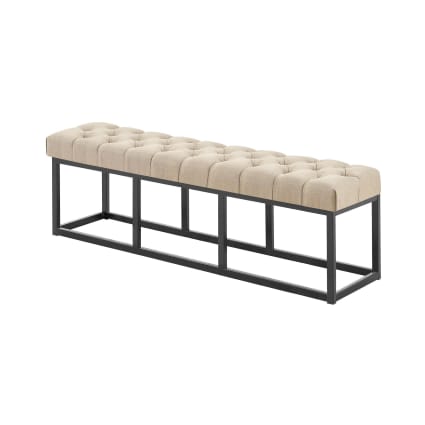 Sitzbank mit Metallgestell Polster aus Stoff taupe Amun | Maisons du Monde