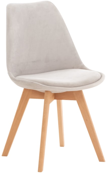 Silla con asiento en Terciopelo Gris claro LINARES | Maisons du Monde