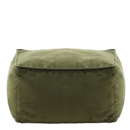 Pouf poggiapiedi quadrato in velluto verde oliva Amara | Maisons du Monde