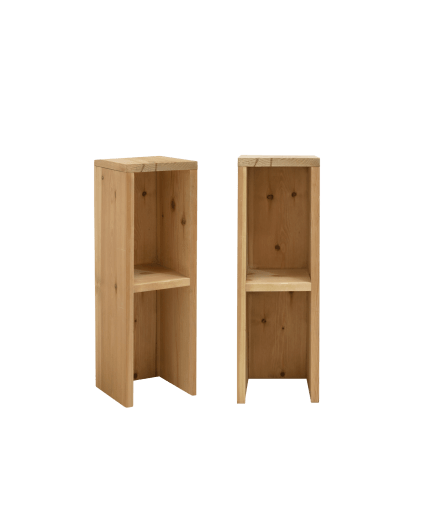 Ensemble 2 tables de chevet en bois de sapin marron 20x60cm Lina ...