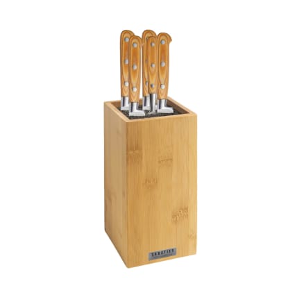 Spaghetti-Block 5-teilig aus Bambus aus Edelstahl MoV, Bambus Essentiel ...