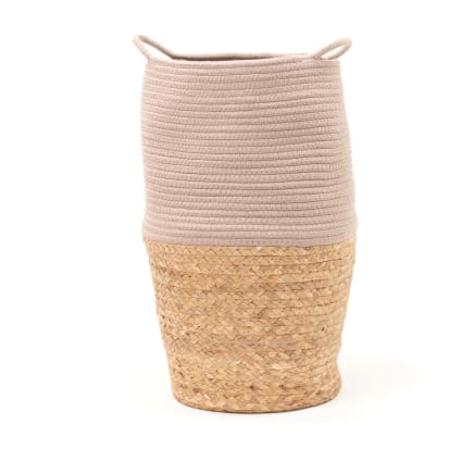 Panier long tressé coton uni 30x50 cm Beige La factory | Maisons du Monde