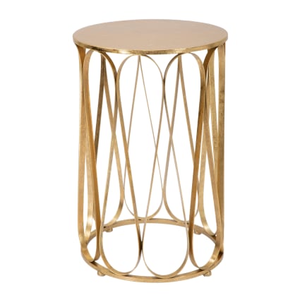 Table ronde en métal doré avec plateau doré Ø 37X58 cm Venice | Maisons ...