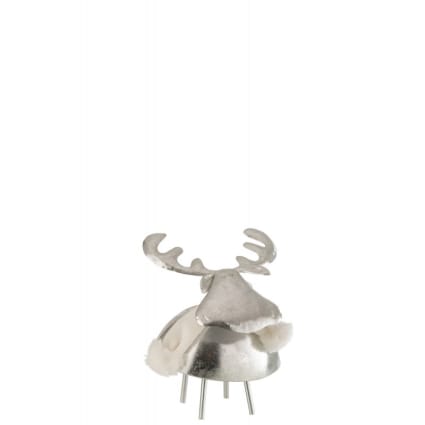 Cervo in metallo argentato 16,5x15x17,5 cm | Maisons du Monde