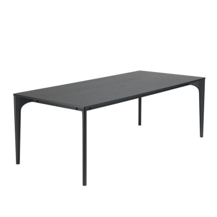 Table … manger rectangulaire noire pieds en chˆne massif l220 Madison ...