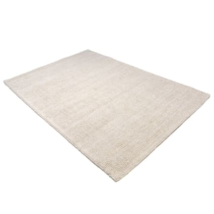 Tapis rectangulaire 160x230cm en laine boucl‚e couleur ivoire Charles ...