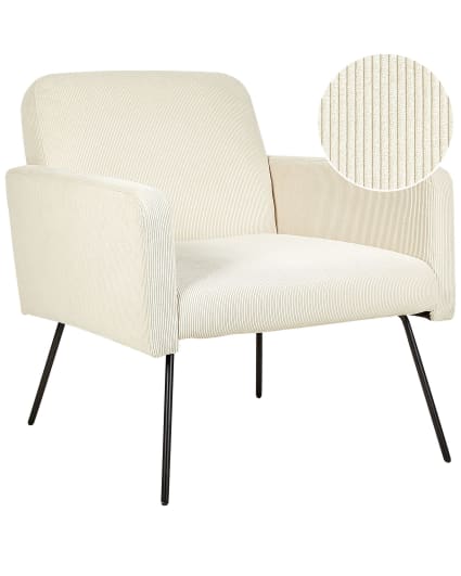 Fauteuil en velours côtelé beige H77 Narken | Maisons du Monde