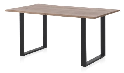 Tavolo in legno massello di acacia 160x90 con gambe in metallo nero ...