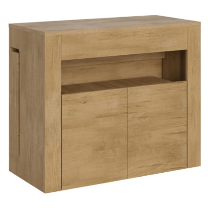 Console extensible 90x42/302 cm effet bois chêne nature avec banc ...