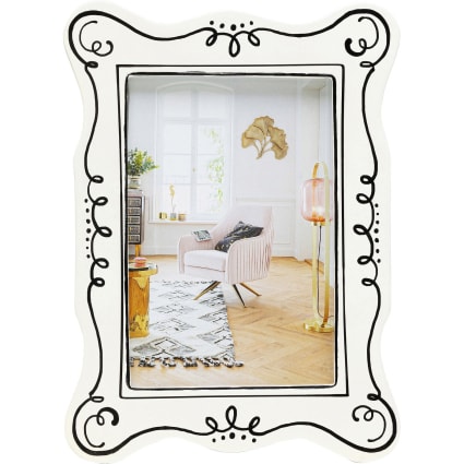 Cornice stile 2D in poliresina, bianca, 13x18cm Favola | Maisons du Monde