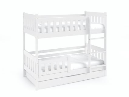 Lit superposé en pin massif coloris blanc 80x190 Lila | Maisons du Monde