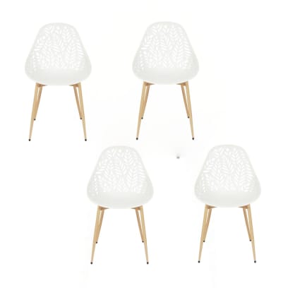 Lot de 4 chaises d'extérieur en polypropylène blanc Calvi | Maisons du ...