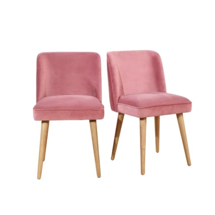 Juego de 2 sillas de hevea y terciopelo Rose Pivoine Apolline | Maisons ...