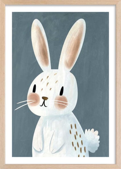 Affiche enfant coco lapin avec cadre bois 40x60 cm | Maisons du Monde