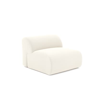 Sillón sin reposabrazos tejido rizo crema Myra | Maisons du Monde