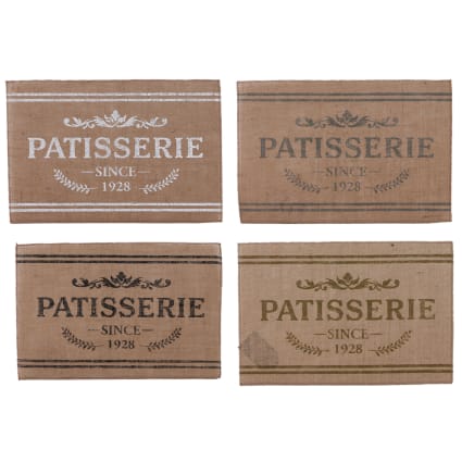 lot de 4 sets de table en jute patisserie 43.5x28.5cm | Maisons du Monde