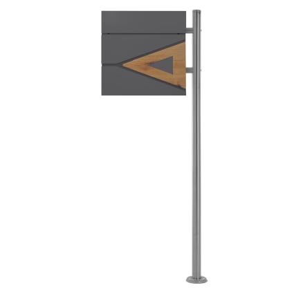 Cassetta delle lettere con stelo 37 x 36,5cm antracite e effetto legno ...