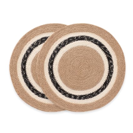2er-Set Jute Tischsets rund 38x38 cm Koraya | Maisons du Monde